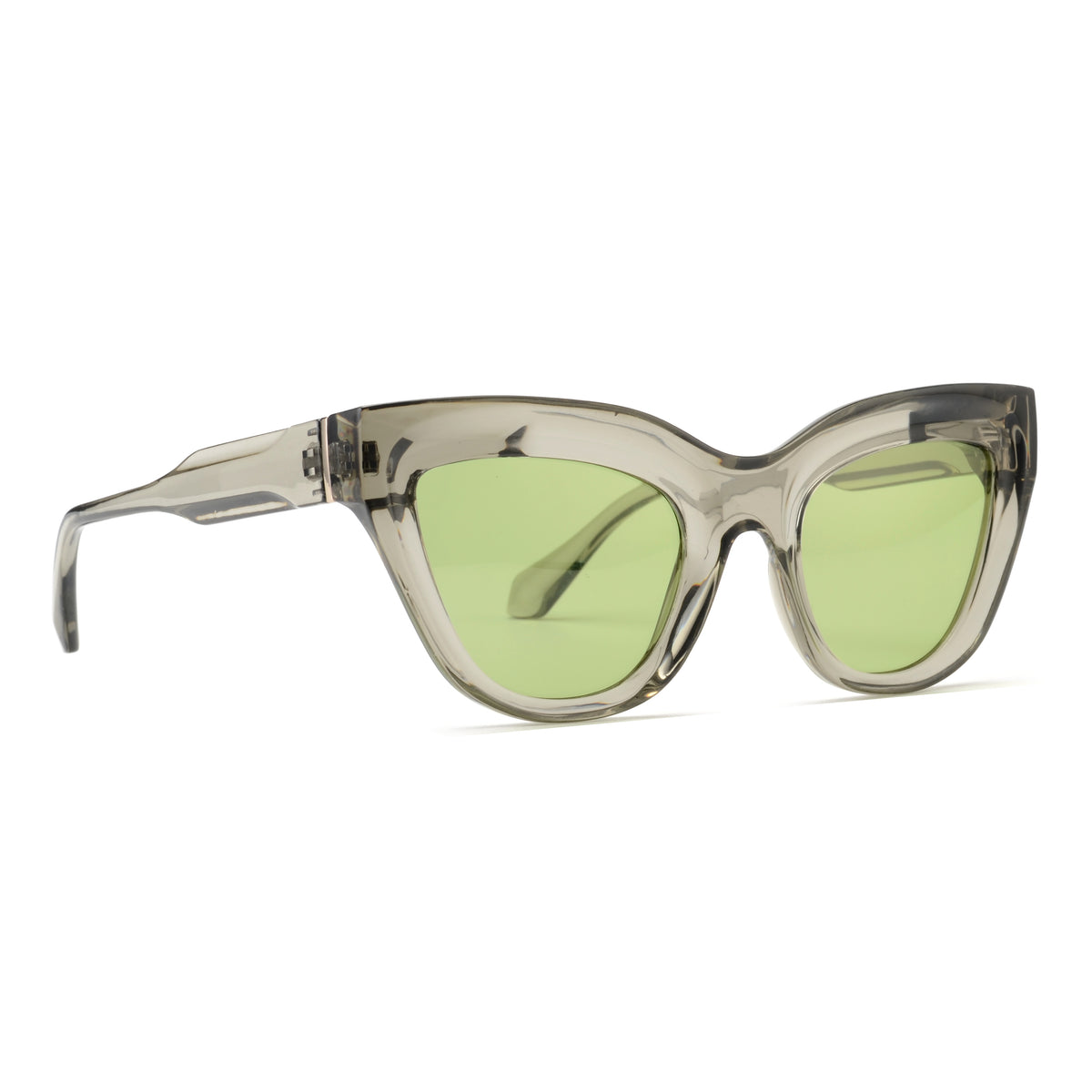 KELSEY | Transparent Grey | Green Lens – Ryan Simkhai Eyeshop